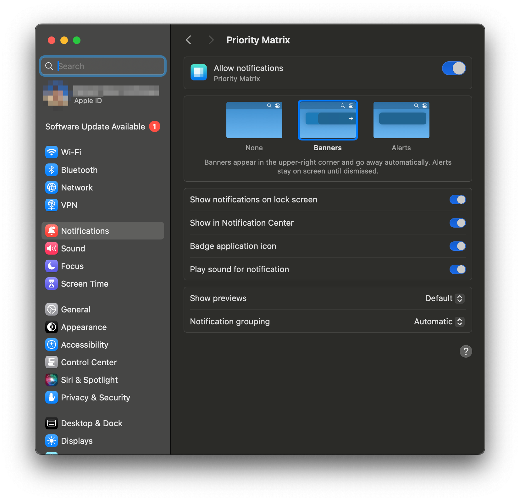 Notification Badges in Priority Matrix for macOS - Priority Matrix Help