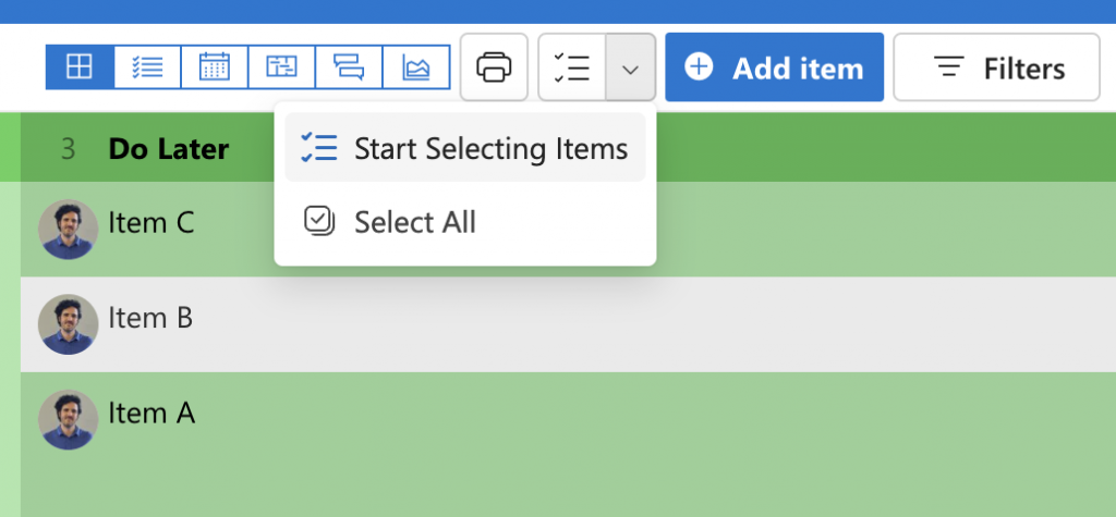 Editing Multiple Items At The Same Time Priority Matrix Help
