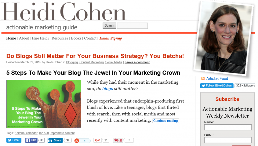 heidi cohen - Prioritization Blog